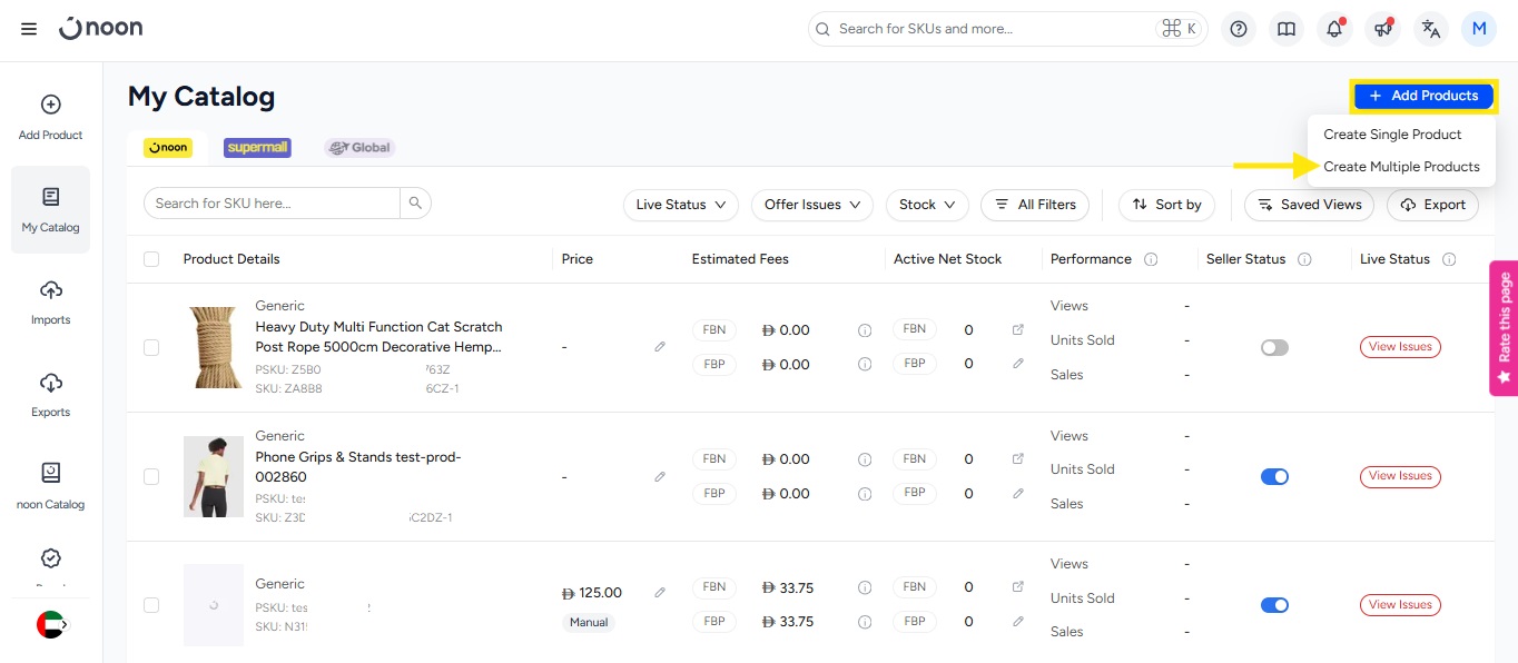 How to list products belonging to multiple categories in bulk | noon ...